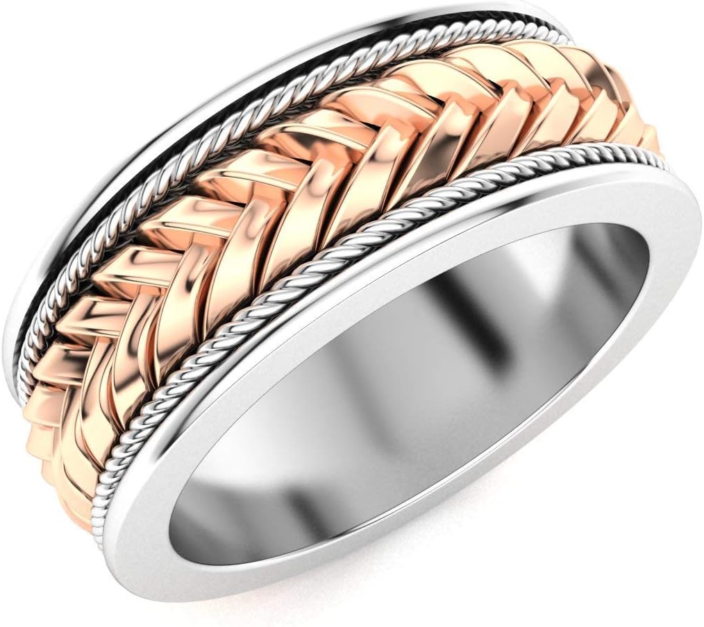 Diamondere Natural and Certified Celtic Wedding Band Ring in 18k Rose ...