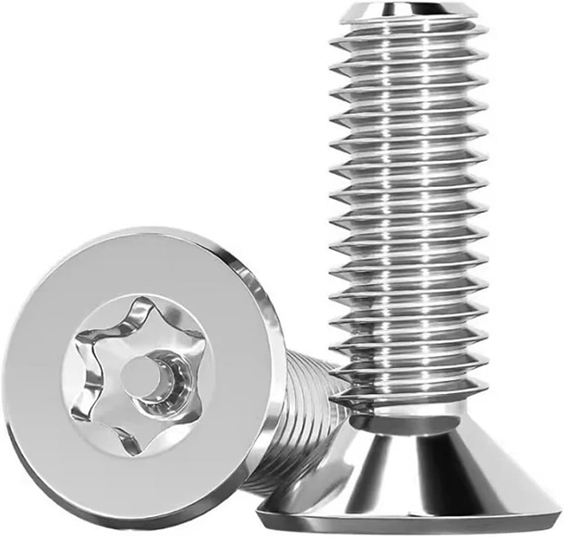 Lot de 20 boulons à tête fraisée plate Torx à six lobes en acier ...