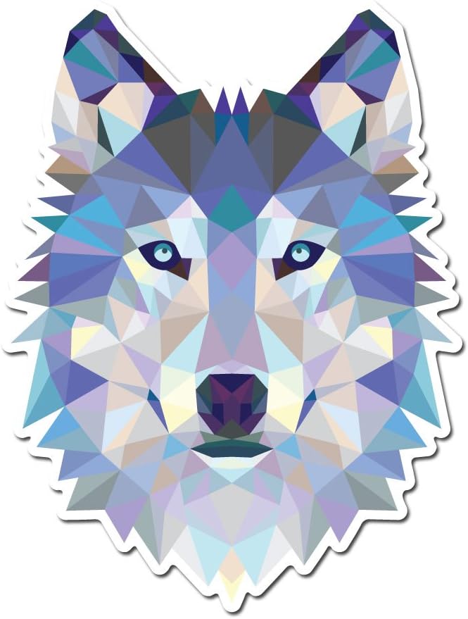 Amazon.com: Grey Wolf Geometric Artistic Decal - Five Inch Tall Full ...