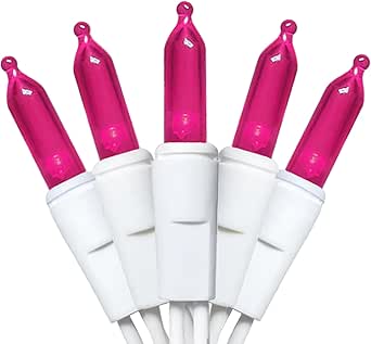 Amazon.com: MULTI-SPARKING Pink Christmas Lights (11 Feet, 35 Count ...