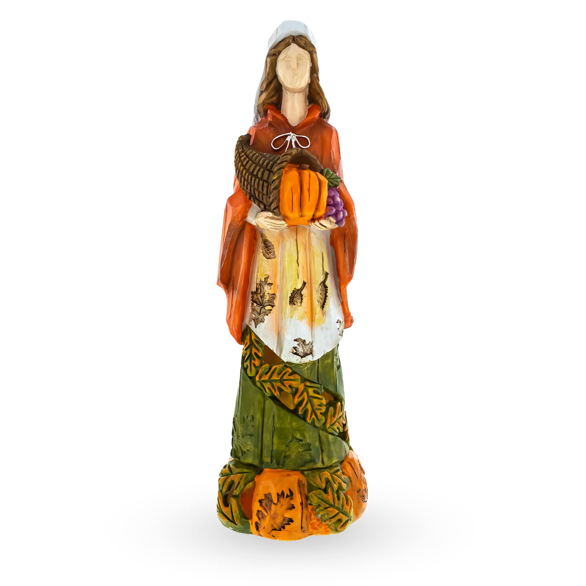 Amazon.com: BestPysanky Pilgrim Woman Figurine Holding a Horn of Plenty ...