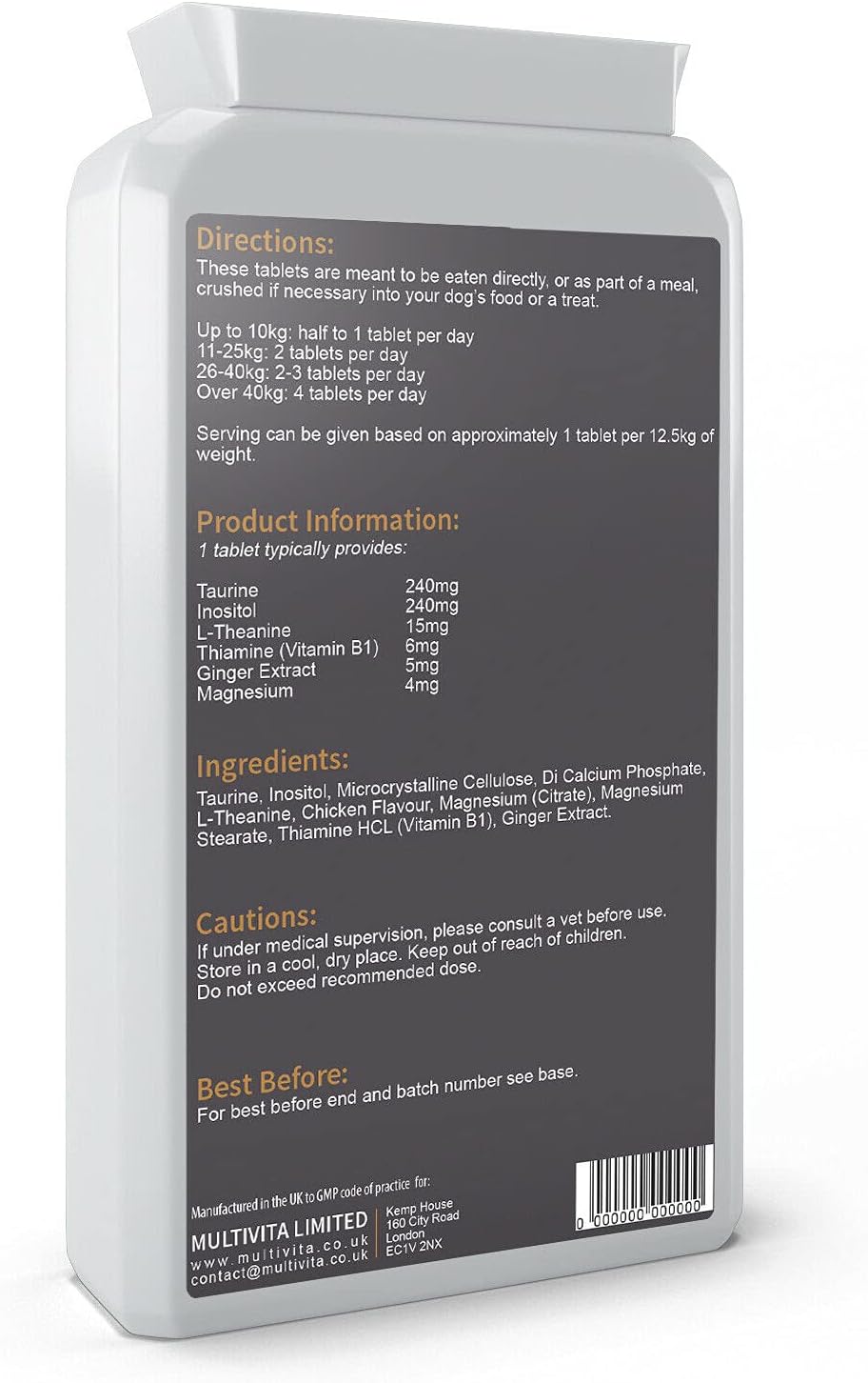 Canine Calm Pet Calming 120 Chicken Flavour Chewable Tablets | Contains ...