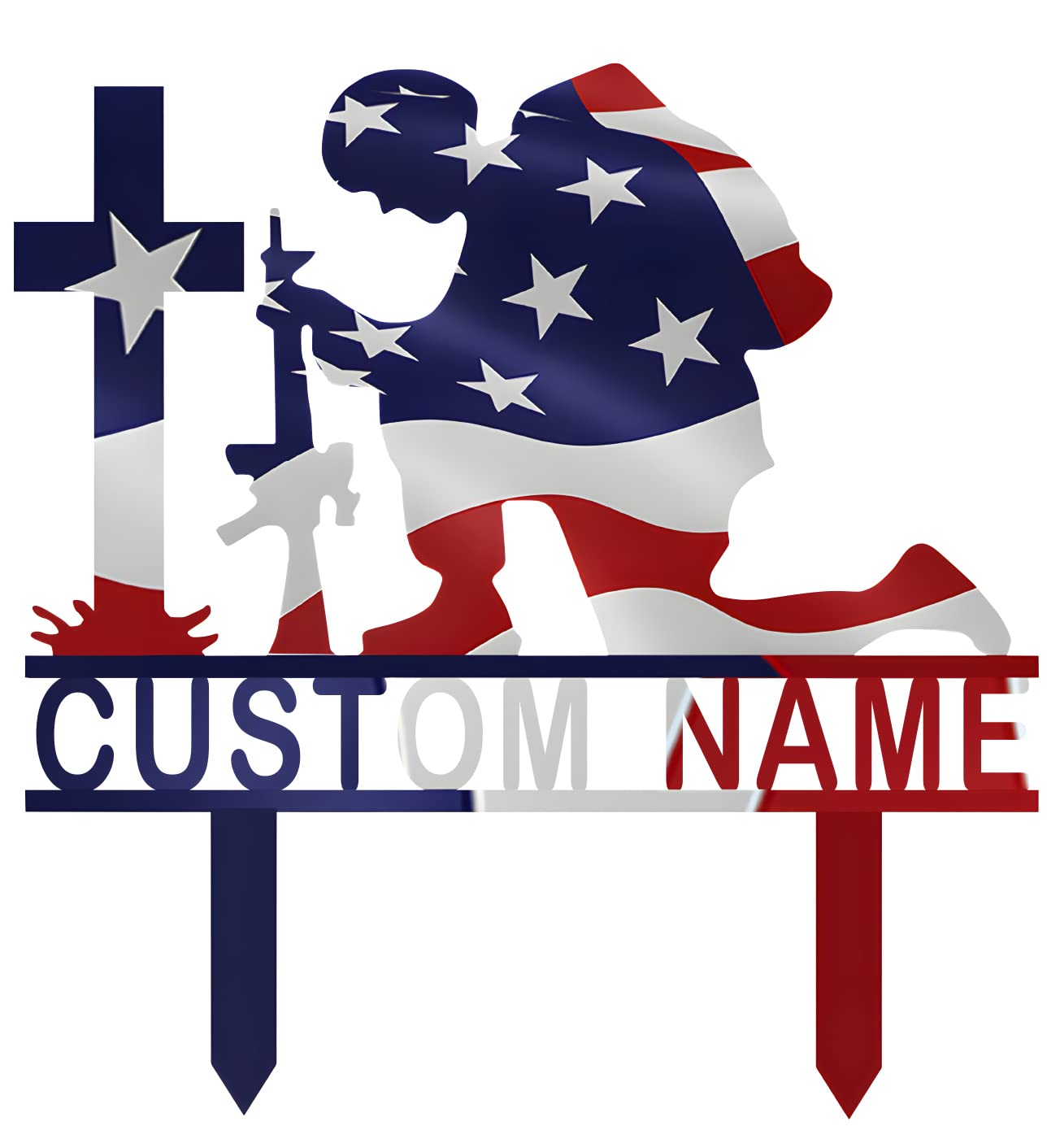 Amazon.com: Light Of The City Custom Prayer Soldier Kneeling Cross ...