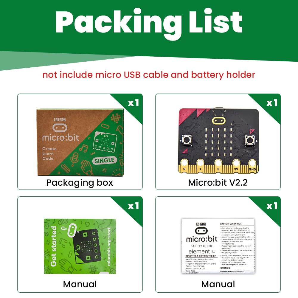 Snapklik.com : KEYESTUDIO Single BBC Micro:bit V2.2 Board For Microbit V2 Makecode And Python ...