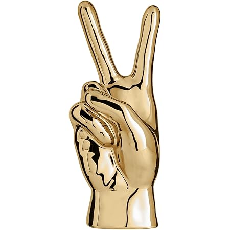 Amazon.com: Torre & Tagus Peace Sign 7" Tall Ceramic Hand Sculpture ...