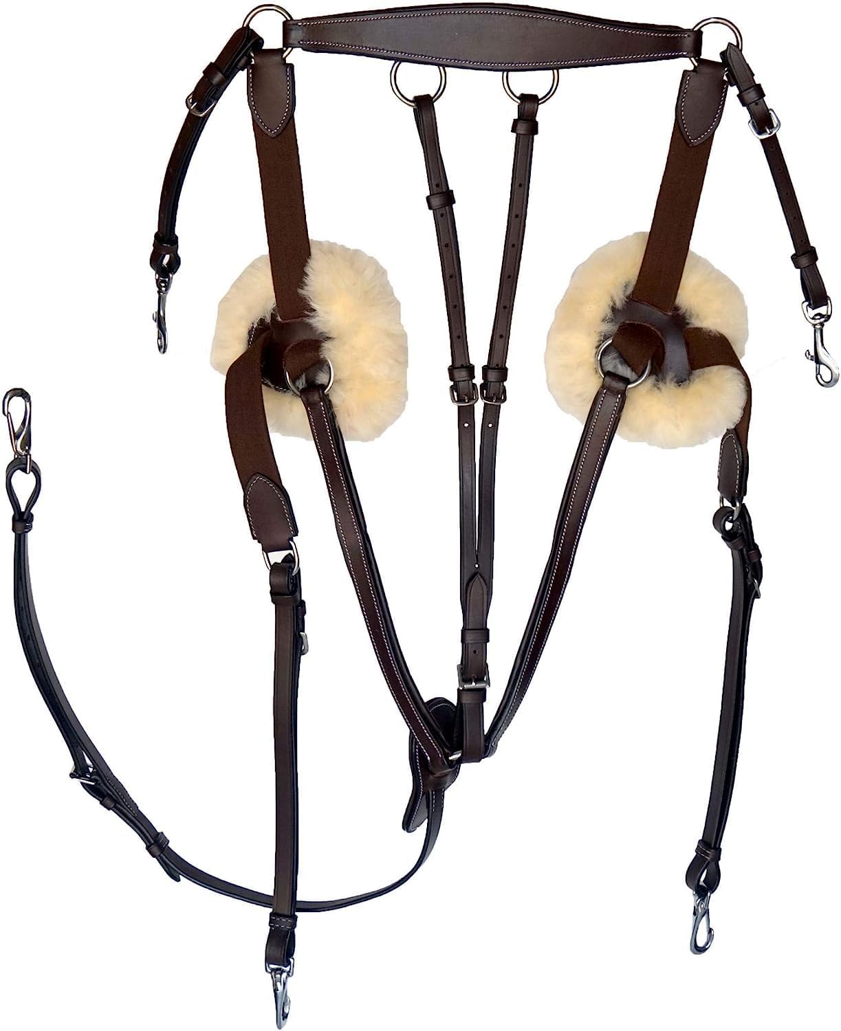 Amazon.com : Leather Horse Size 5 Point Elastic Breastplate and Running ...