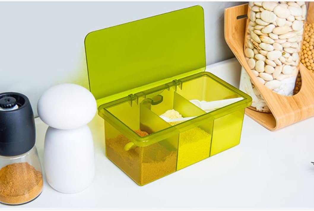 Amazon.com: Seasoning Rack Spice Pots - 3 Piece Seasoning Box - Storage ...