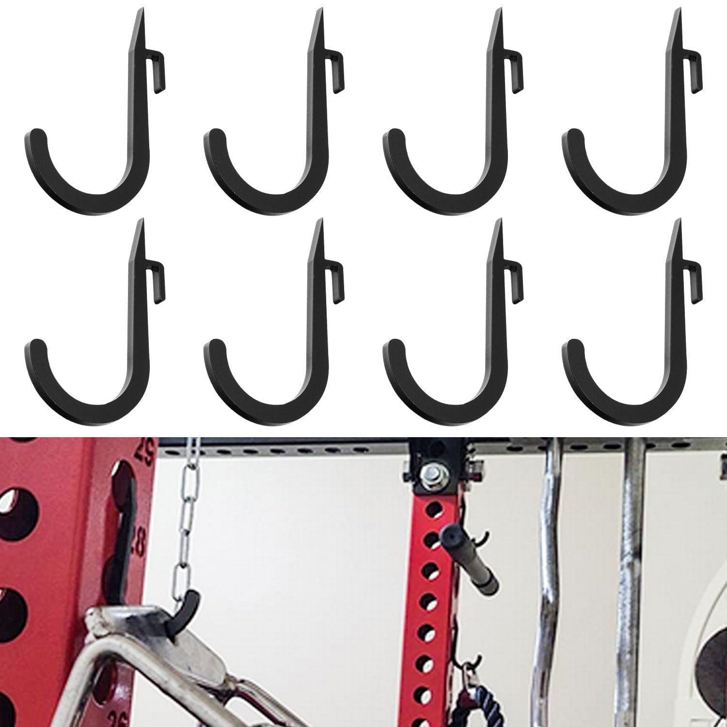 Amazon.com: 8 PCS Heavy Duty Squat Rack Holder Attachments for Home Gym ...