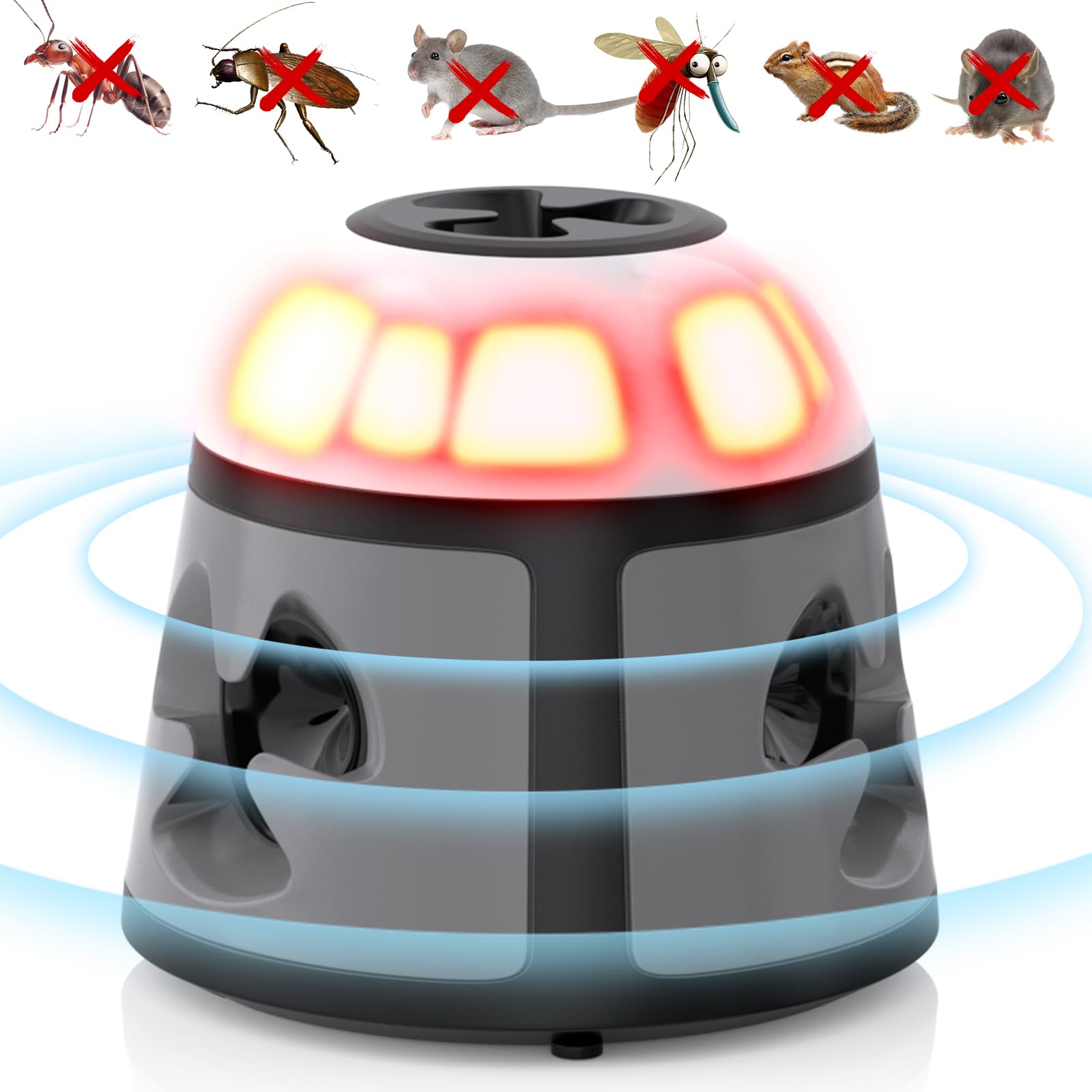 Ultrasonic Mouse Repeller 360°, 4 Working Mode Rodent Repellent Plug in ...