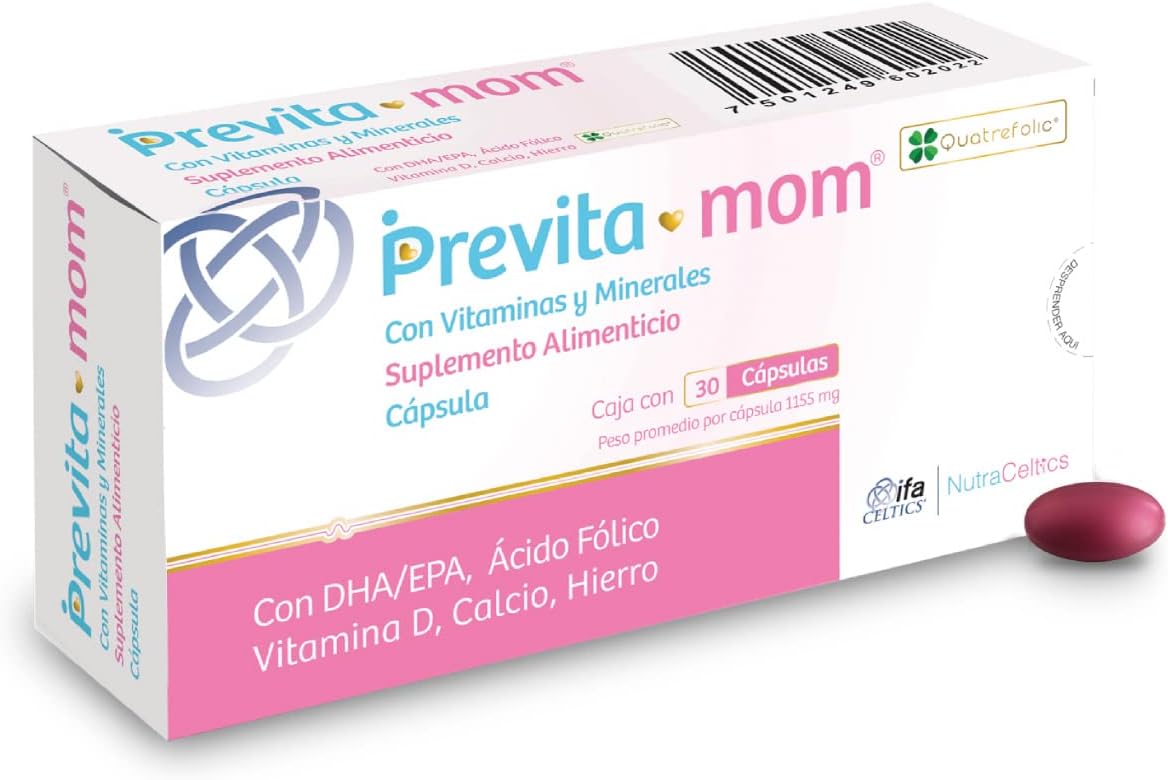 Previta Mom. Suplemento Alimenticio para embarazadas. 30 cápsulas. 1 ...