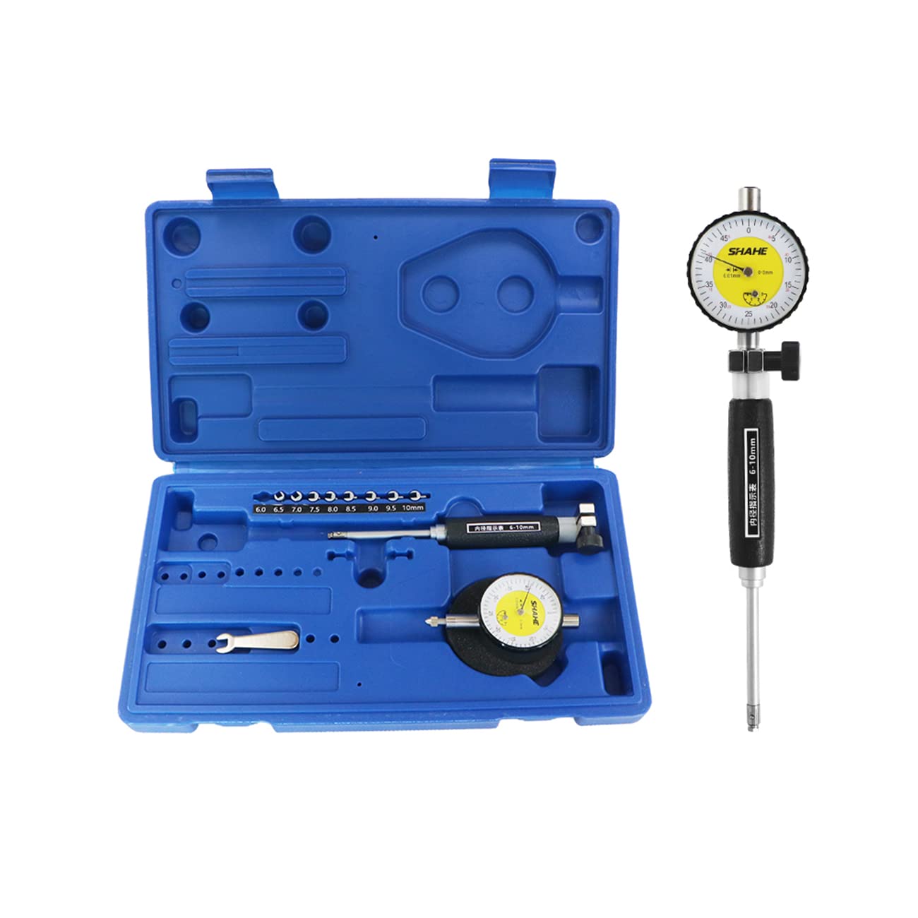 SHAHE Dial Bore Gauge 6-10mm 0.01mm, Hole Cylinder Measurement Inside ...