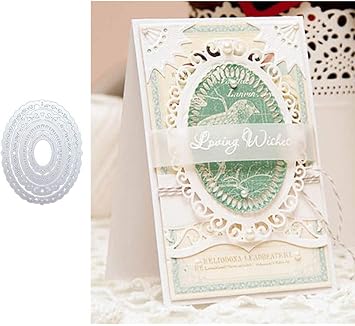 4 Pcs Lace Metal Oval Frame Cutting Dies for Card Making，Cutting Dies ...