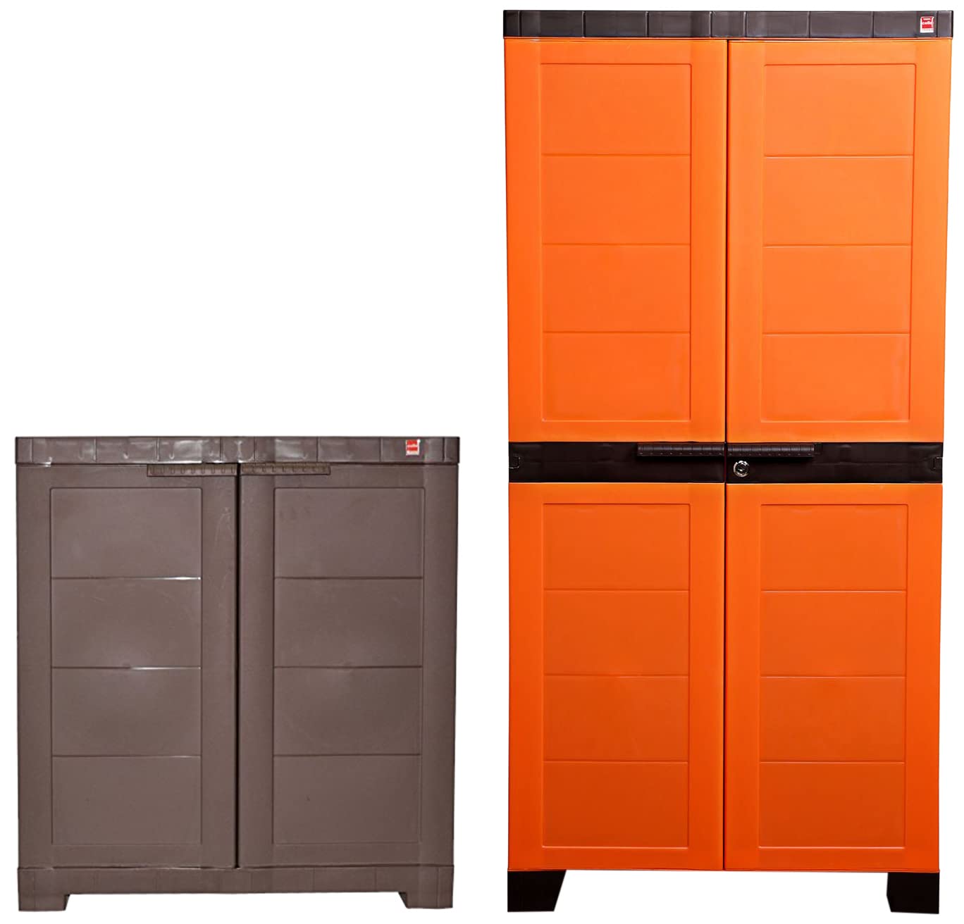 Cello Novelty Compact Plastic 2 Door Cupboard with Shelf(Brown ...