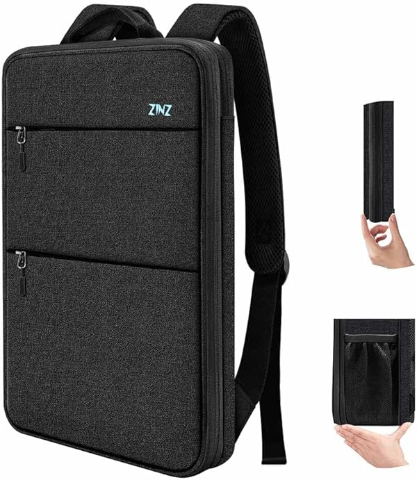 ZINZ Slim & Expandable Laptop Backpack 15 15.6 16 Inch Sleeve with USB Port, Spill-Resistant ...