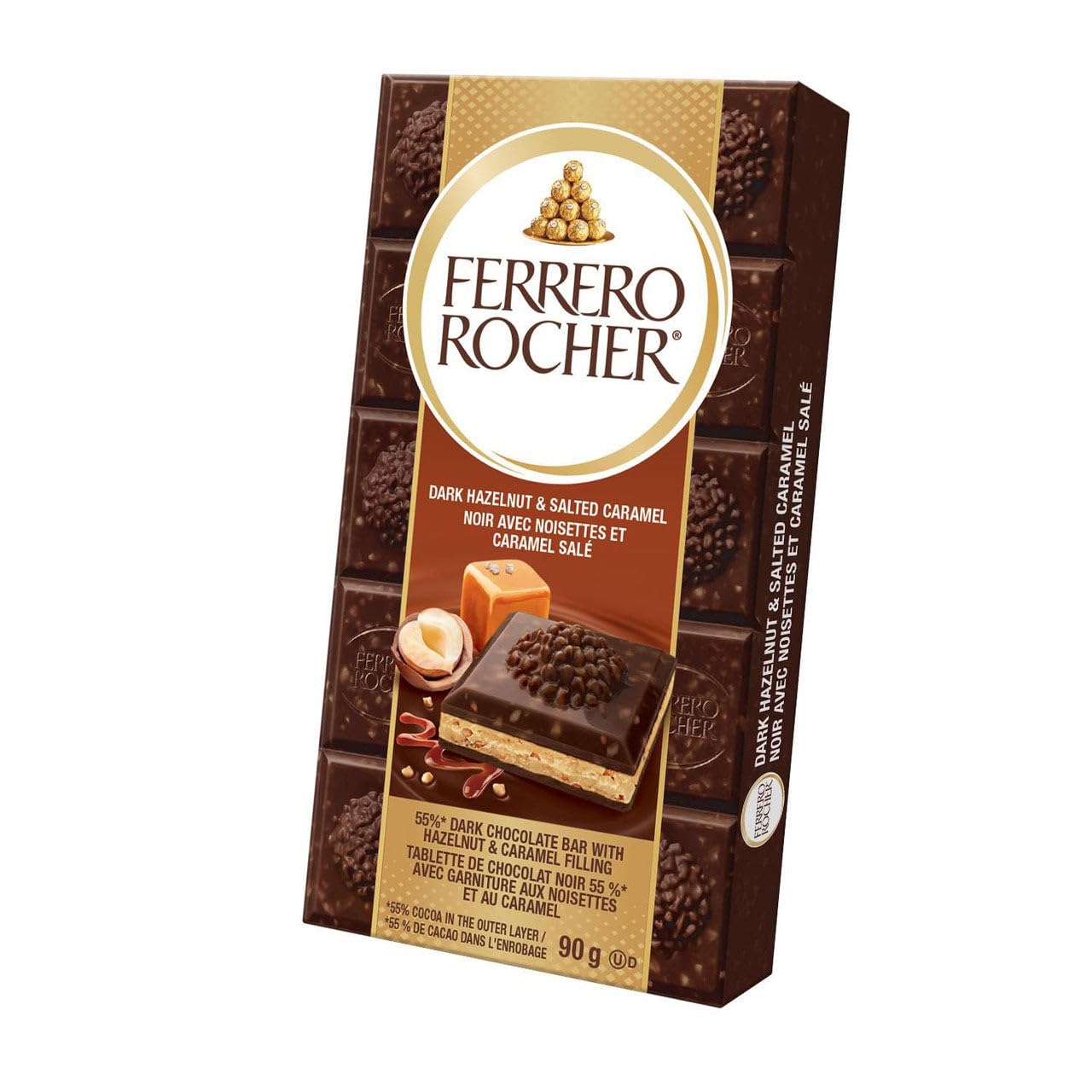 Ferrero Rocher Premium – Barra de chocolate amargo con avellana y ...