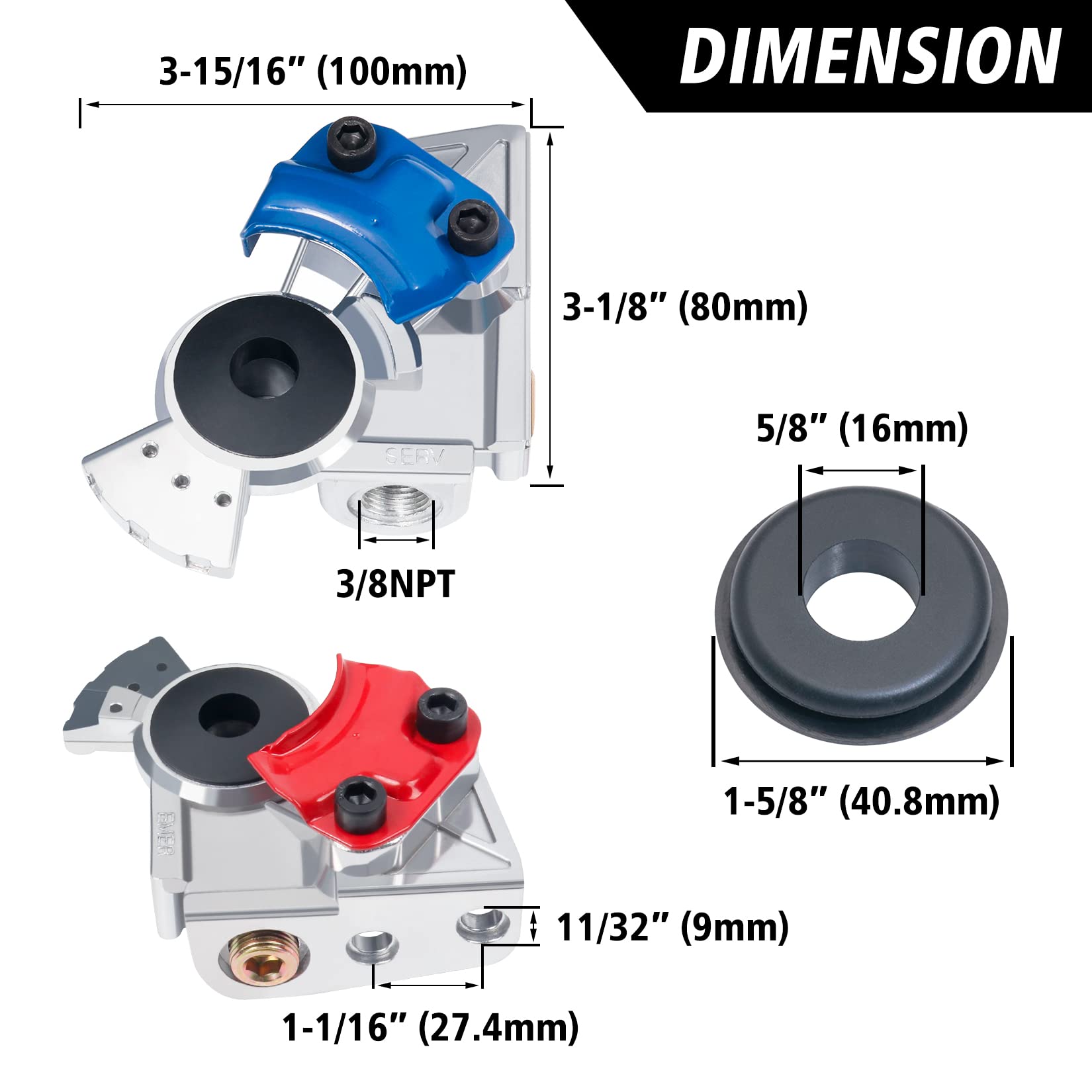 Snapklik.com : 37 Degree Angled Gladhands 1 Pair Die Cast Aluminum Glad ...