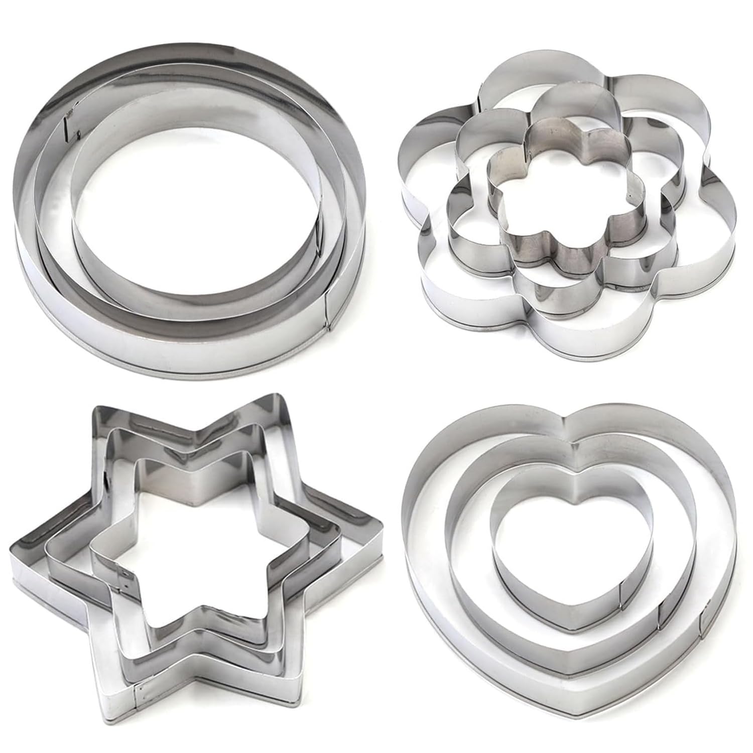 12-Piece Biscuit Metal Cookie Cutters Set - Diverse Shapes for Creative ...