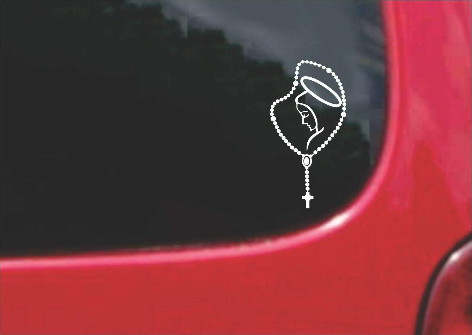 Amazon.com: Set 2 (PCS) Virgin Mary Rosary Sticker Decals (3"X6 ...