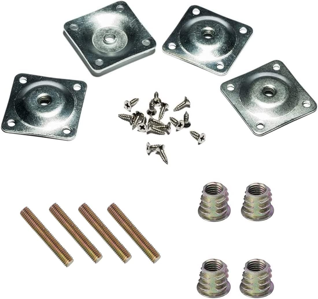 Amazon.com: Leg Mounting Plates, 4 Sets Furniture Leg Attachment Plates ...