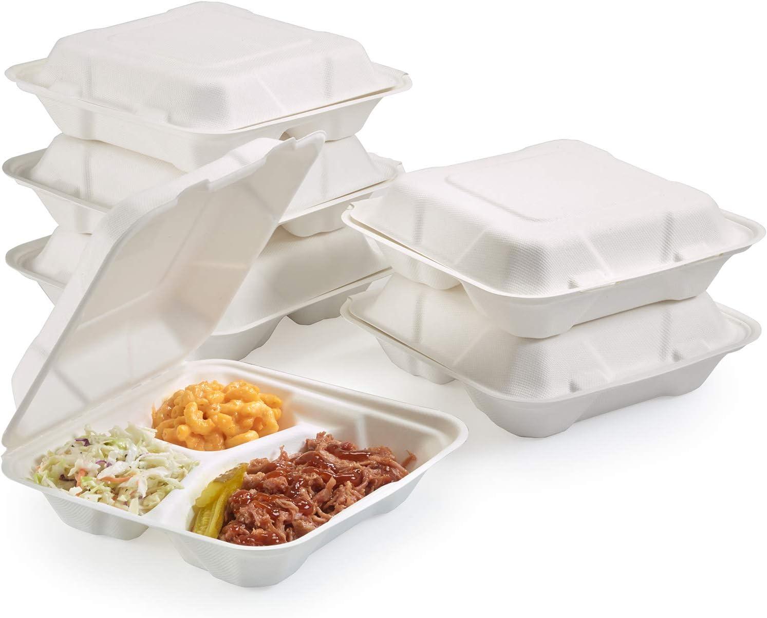 Amazon.com: hooray mida togo Containers Disposable - 8"x8" 3 ...