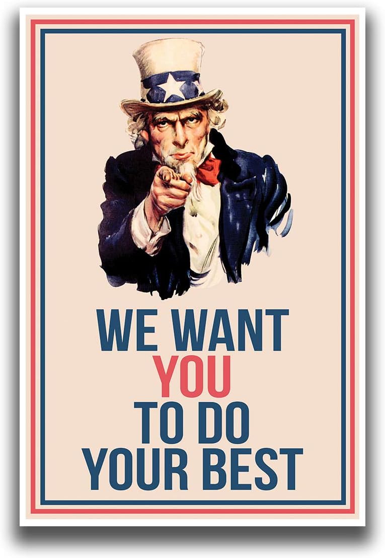 Amazon.com: JSC376 Uncle Sam We Want You Classroom Poster | 18-Inches ...