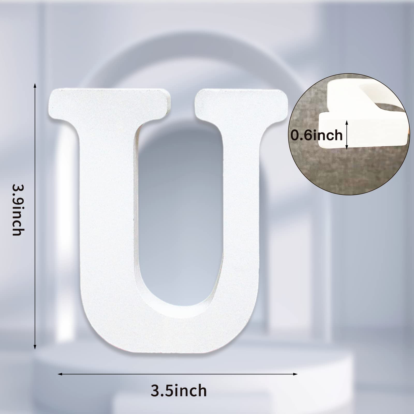 Snapklik.com : AOCEAN 4 Inch White Wood Letters Unfinished Wood Letters ...