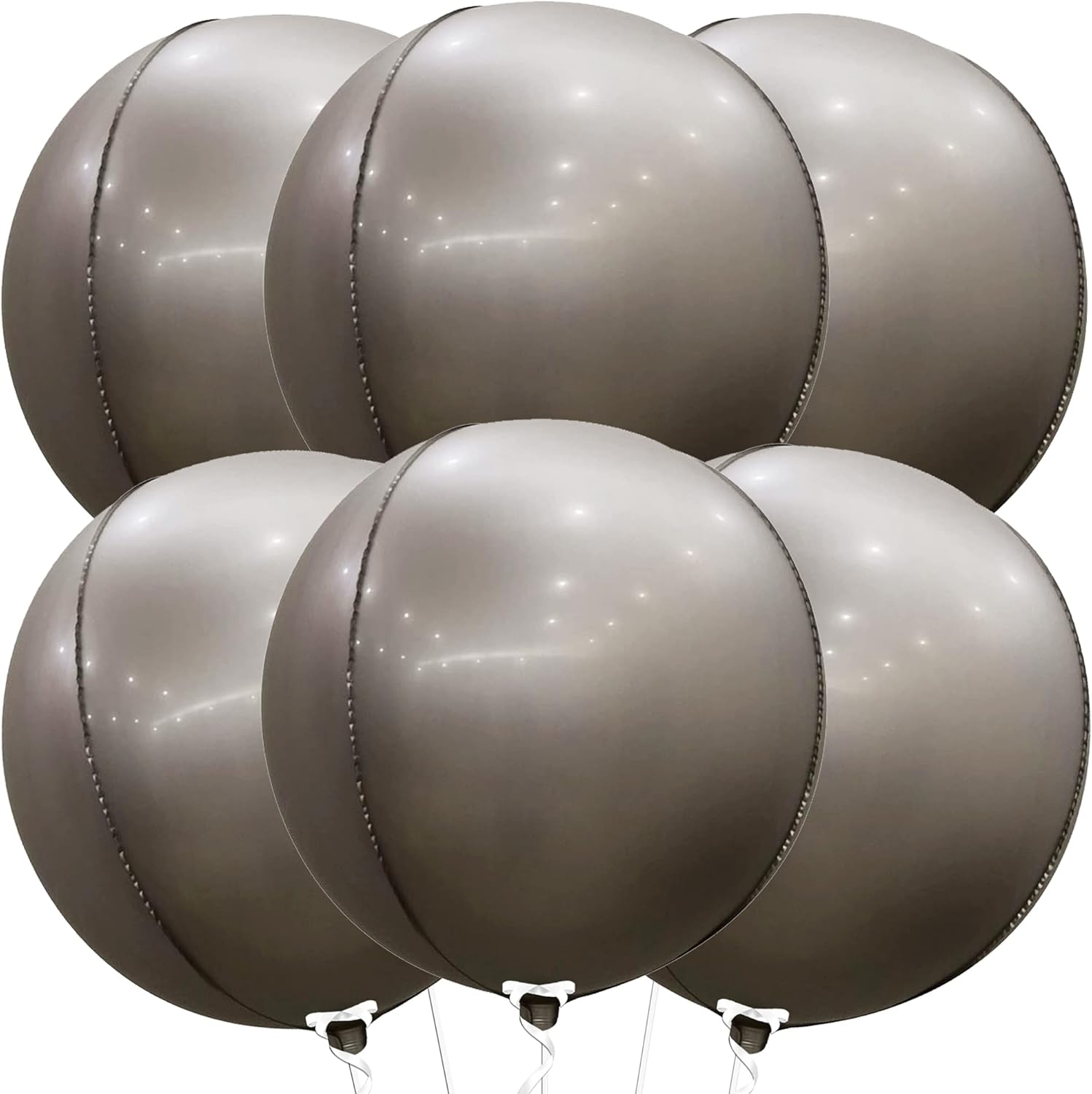 Amazon.com: Big, 22 Inch Grey Metallic Balloons - Pack of 6 | Mylar 360 ...