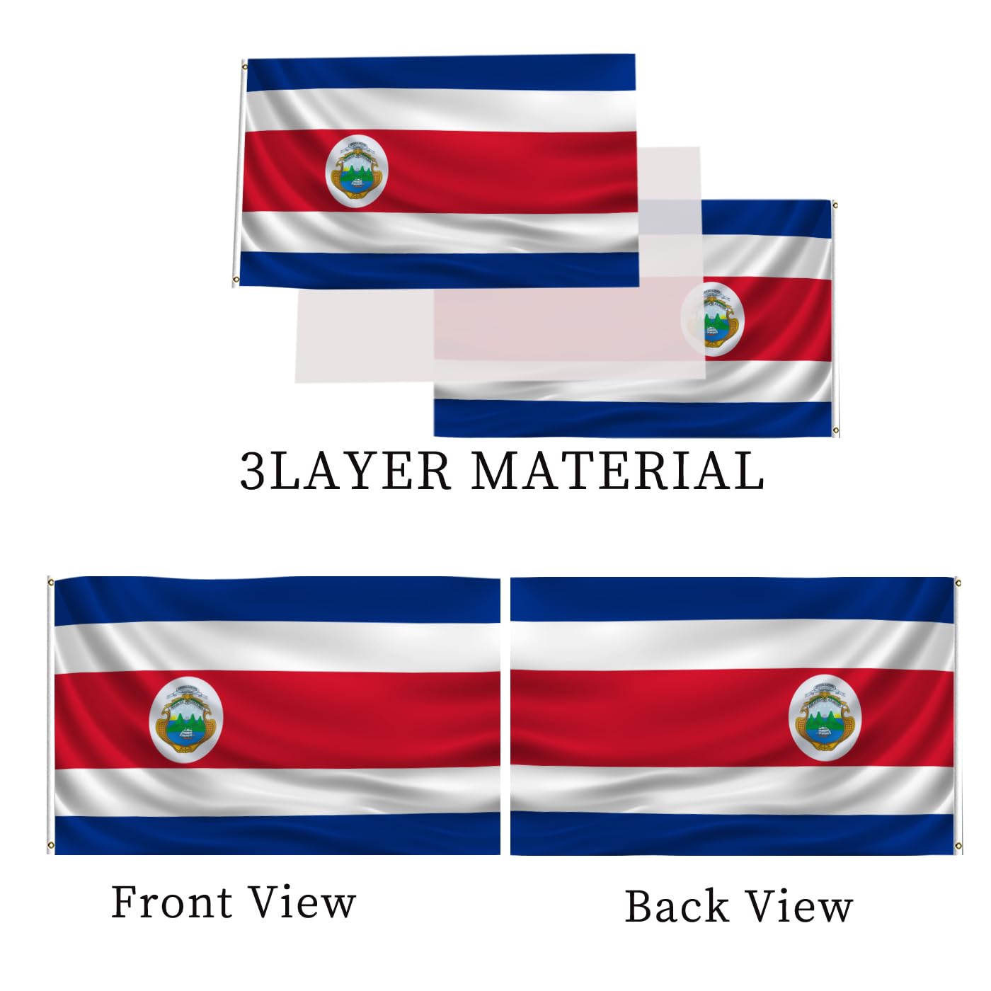 Snapklik.com : 3x5 Costa Rican Flag Double Sided Costa Rica Flags ...