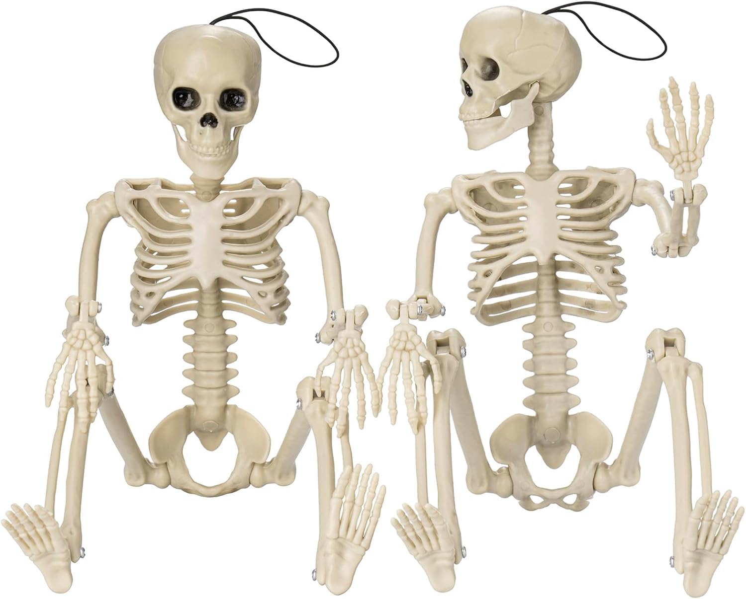 Amazon.com : GoClimber 2 Pack Posable Halloween Skeleton, 16" Full Body ...