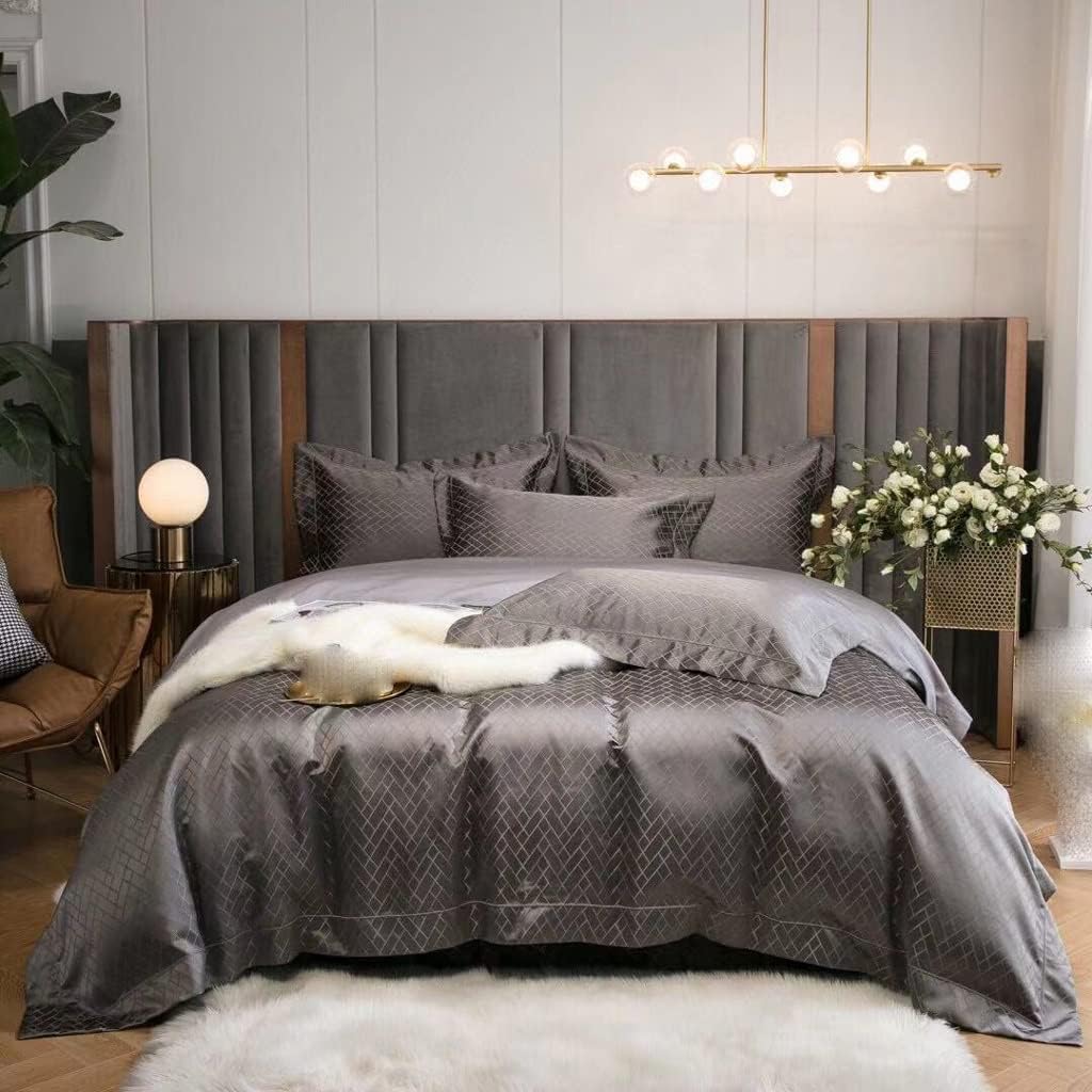 Amazon.com: n/a Retro Style Yarn-Dyed Jacquard Cotton Bed Four-Piece ...