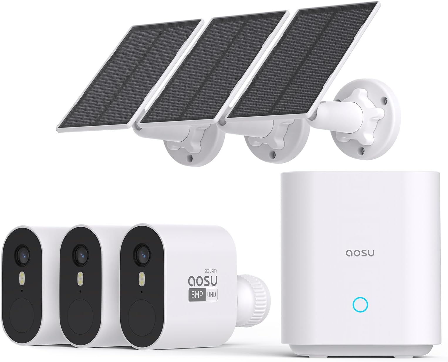 Amazon.com : AOSU 5MP Solar Security Cameras Wireless Outdoor, 166 ...