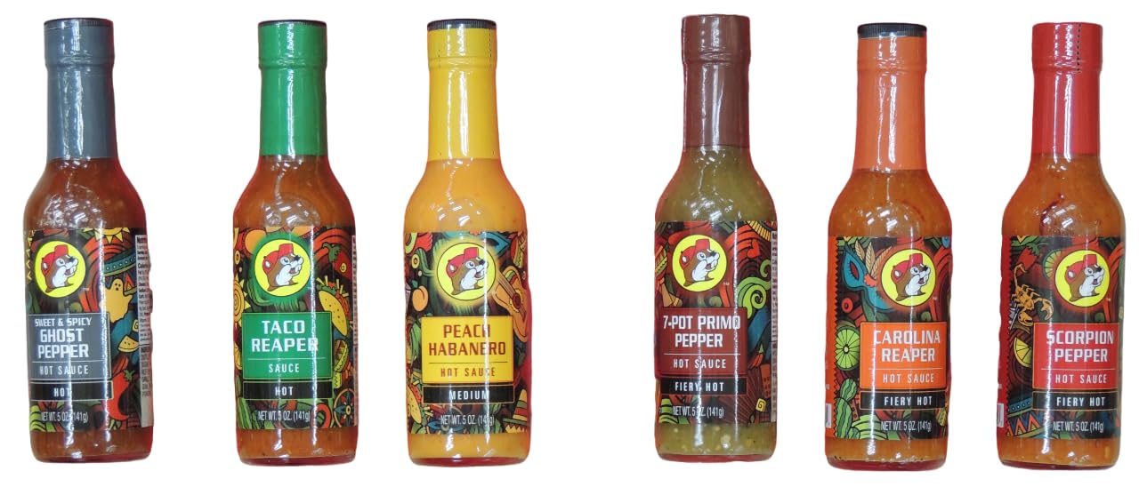 Amazon.com : Buc-ee's Offical Beaver Hot Sauce Collection 6 Pack ...