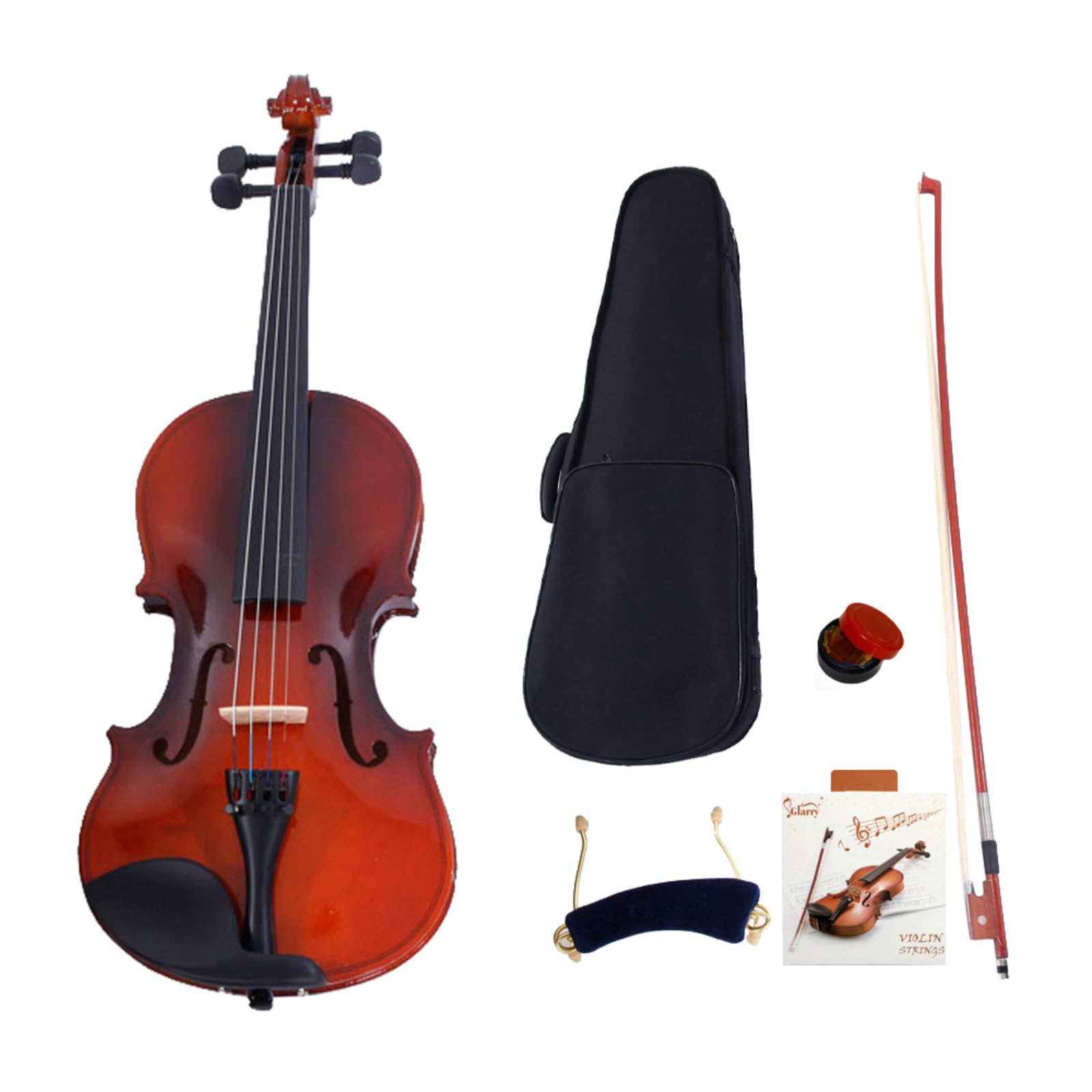LALAHO 4/4 Full Size Solid Wood Acoustic Violin Fiddle, Set for Adults ...