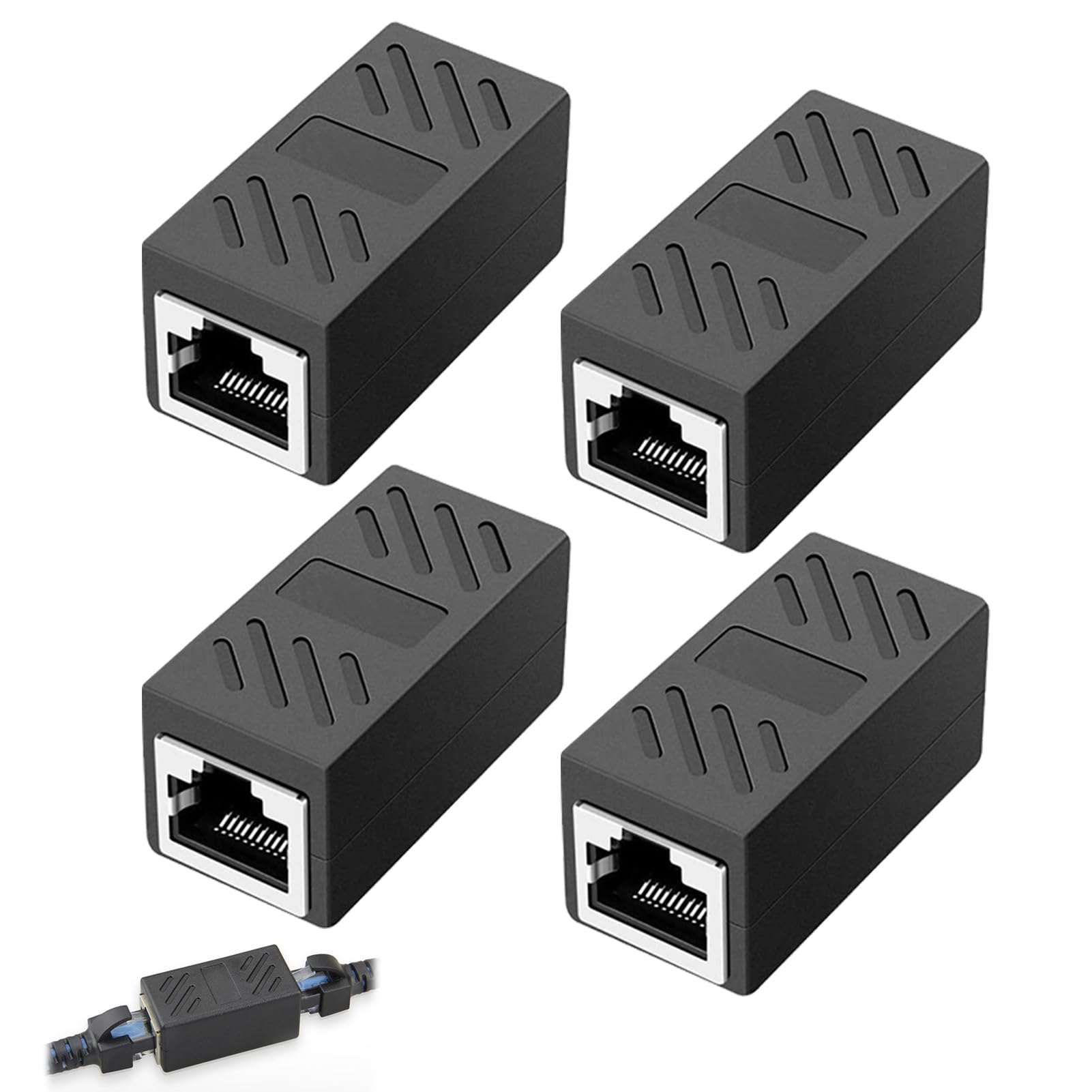 4 Pcs RJ45 Coupler, Female to Female Ethernet Connector, Plug and Play ...