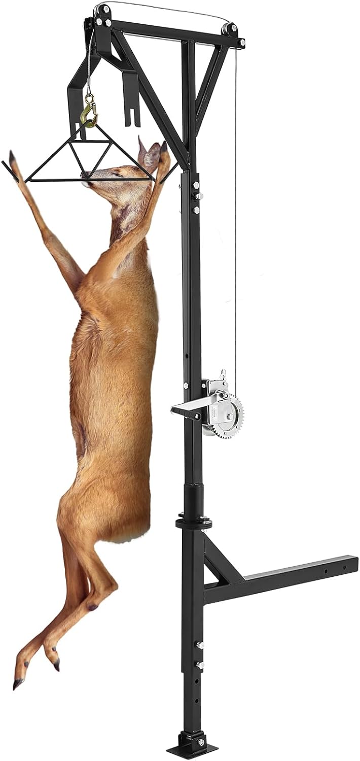 VEVOR Truck Hitch Game Hunting Hoist, 600 lbs Load Capacity, Deer Hoist ...