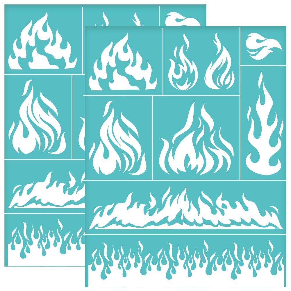 Amazon.com: OLYCRAFT 2Pcs 8.6x11 Inch Fire Theme Self-Adhesive Silk ...