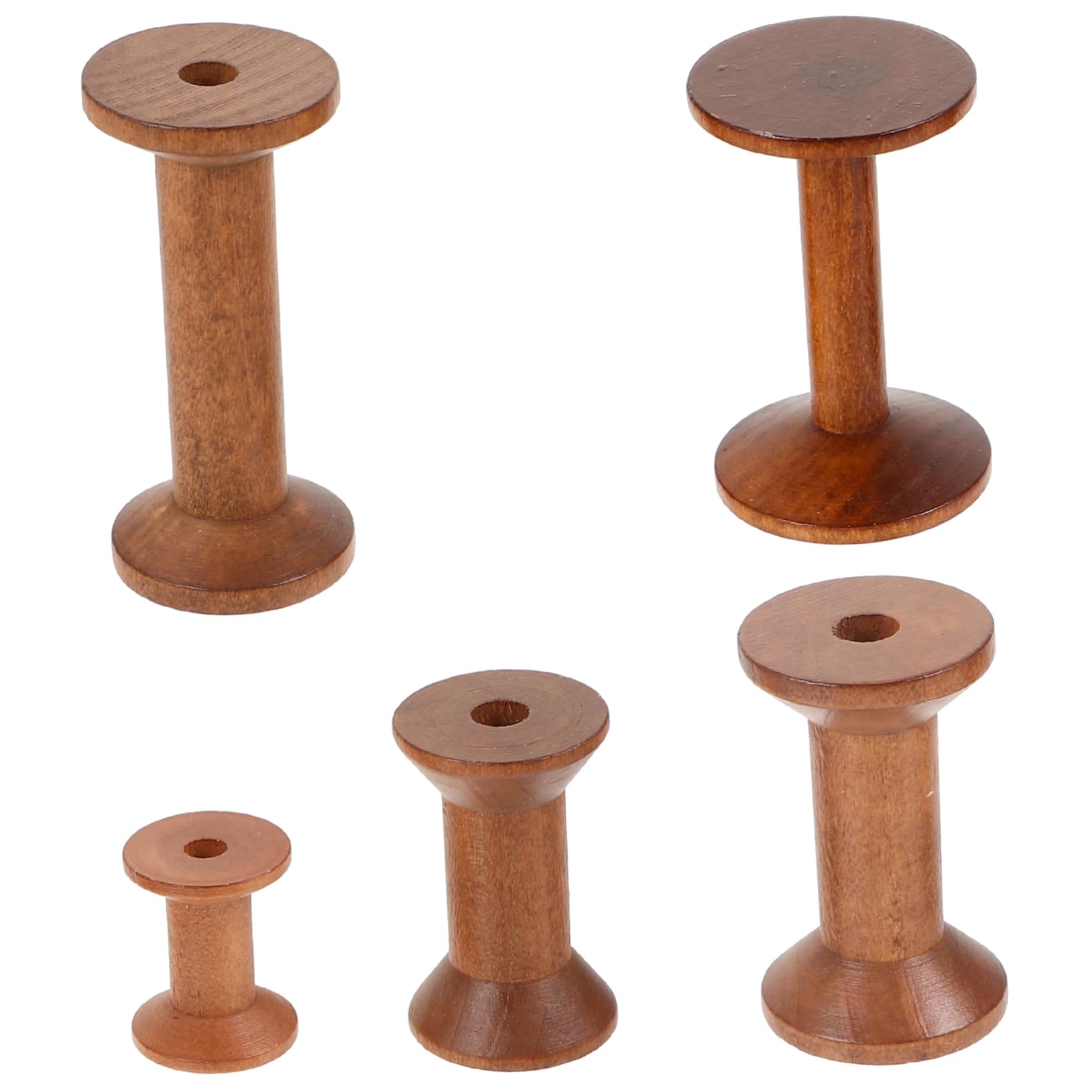 Amazon.com: HOODANCOS 5Pcs Wooden Empty Spools Vintage Thread Spools ...