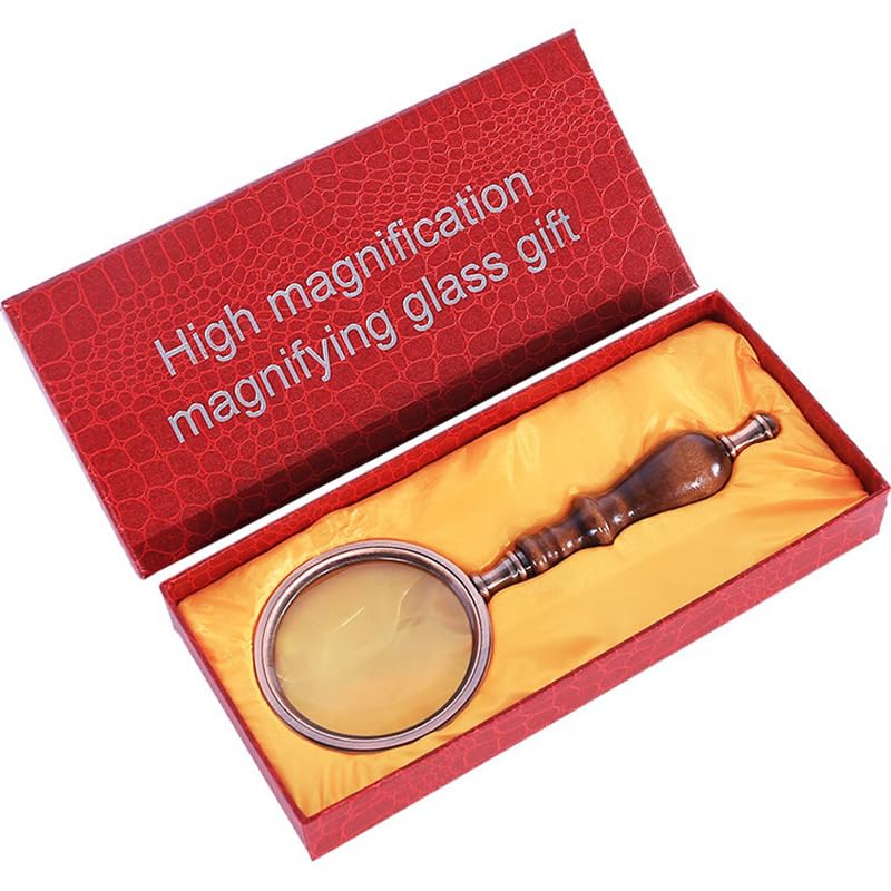 Amazon.com: Magnifying Glass,10X Antique Copper Handheld with Wooden ...
