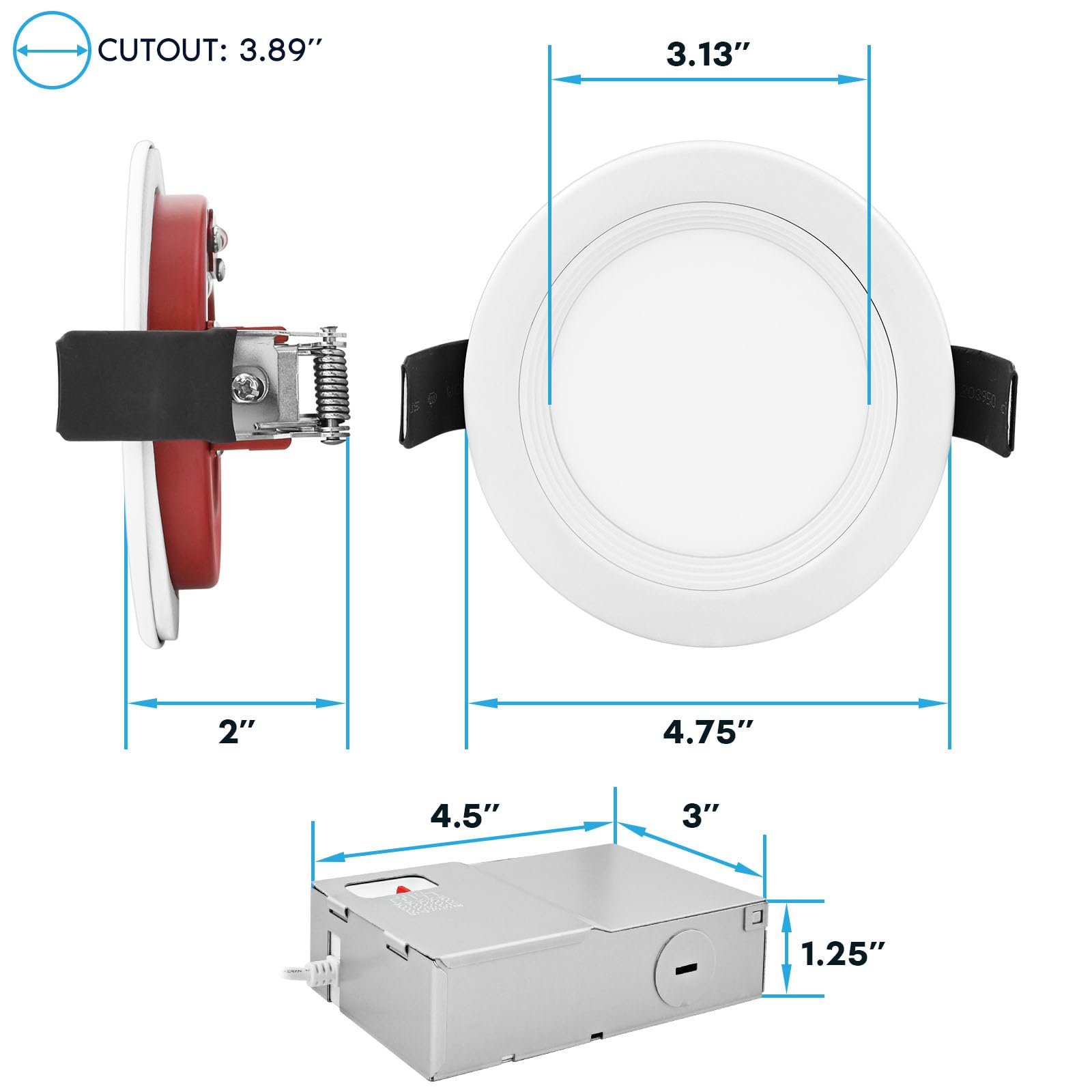 Fire Rated Recessed Lighting Fixtures 3" Inch 2 Hour Fire Rated