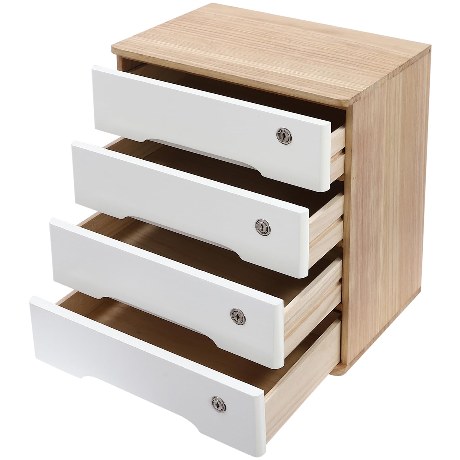 Amazon.com: iSamLam Wood Desk Organizer with 4 Drawers, Lockable ...