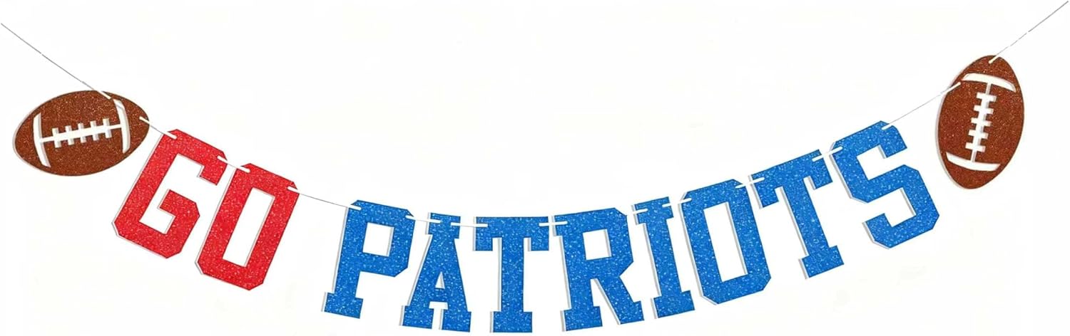 Amazon.com: Go Patriots Banner, Football Game Day Decorations, Patriots ...