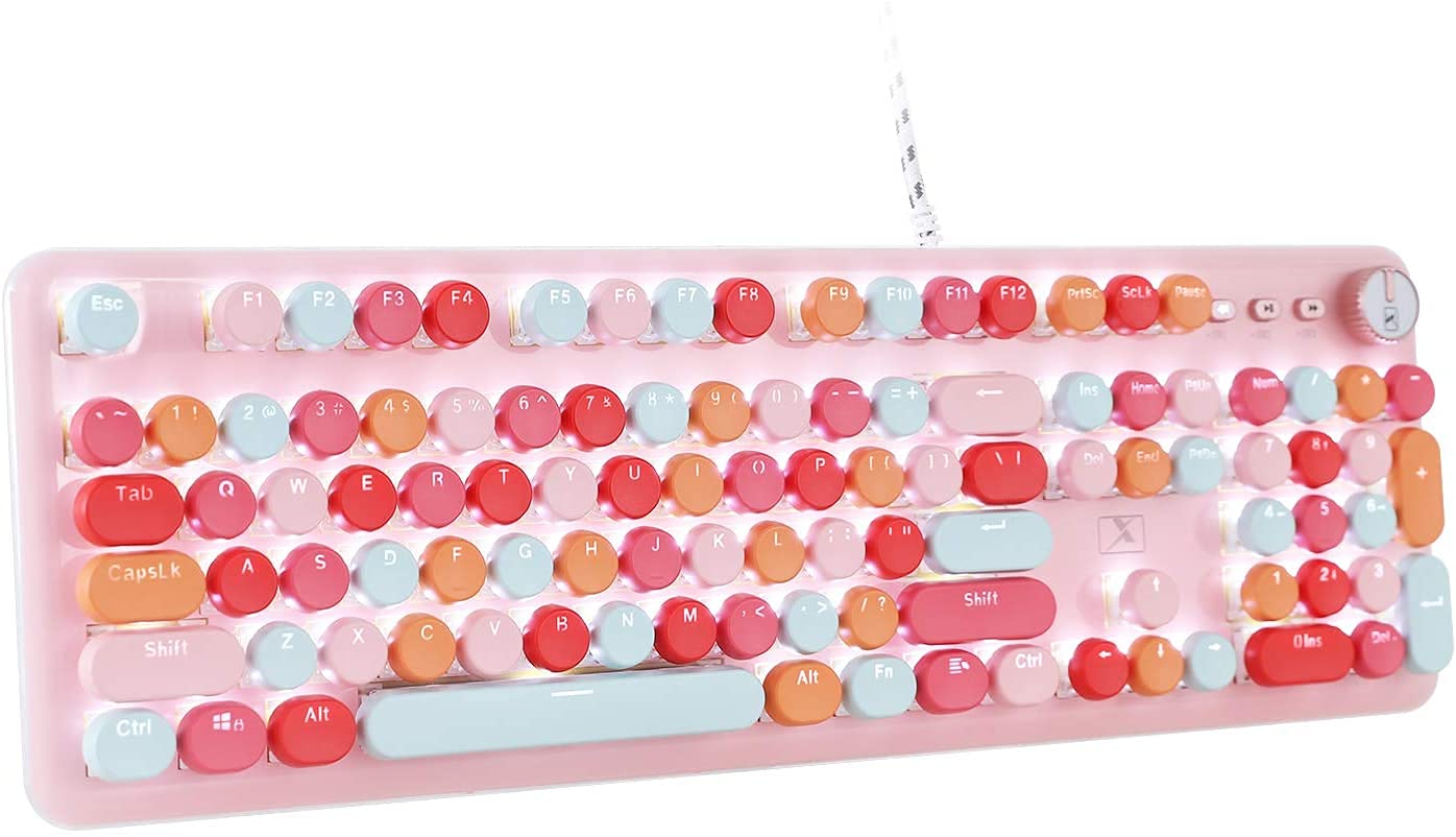 Buy Retro Mechanical Gaming Keyboard Typewriter Style Keyboard ...