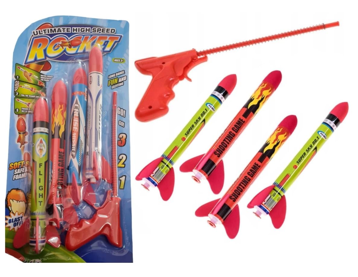 IndusBay Foam Rocket Launcher Toy Shoots Upto 30ft, Soft Foam Launchers ...