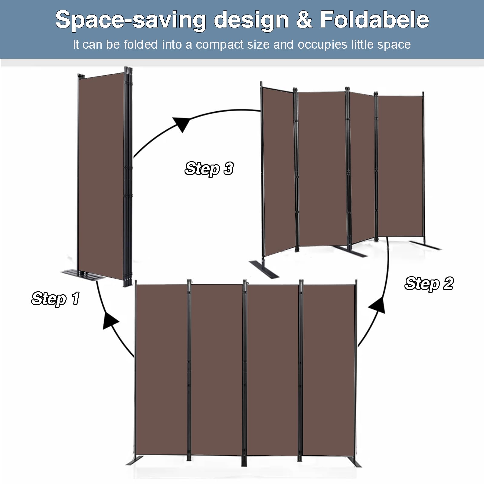 Snapklik.com : Grezone 4 Panel Folding Privacy Screens, Folding Privacy ...