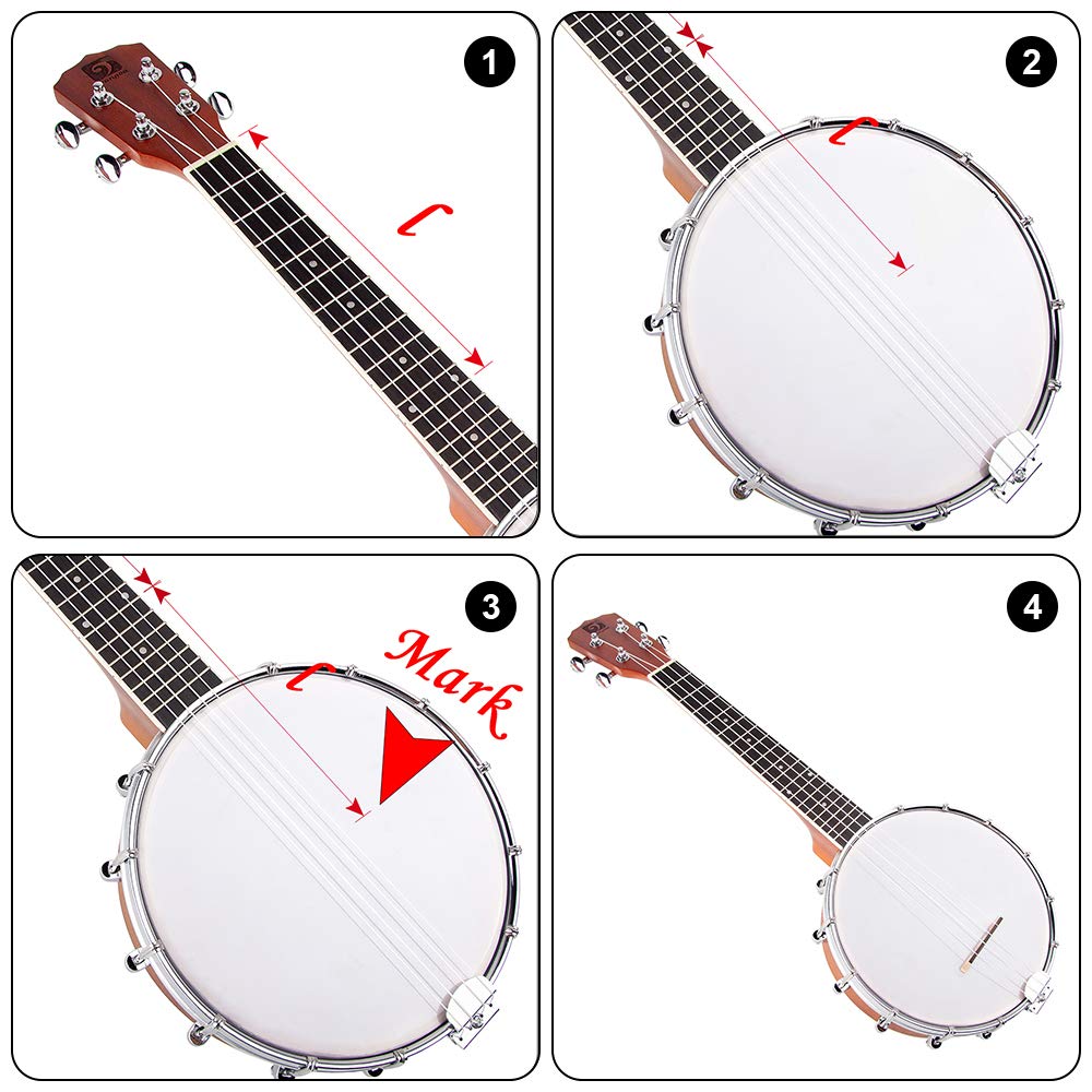 Vangoa 5 String Banjo 26 Inch, MINI Travel Banjo, Closed Solid Back ...