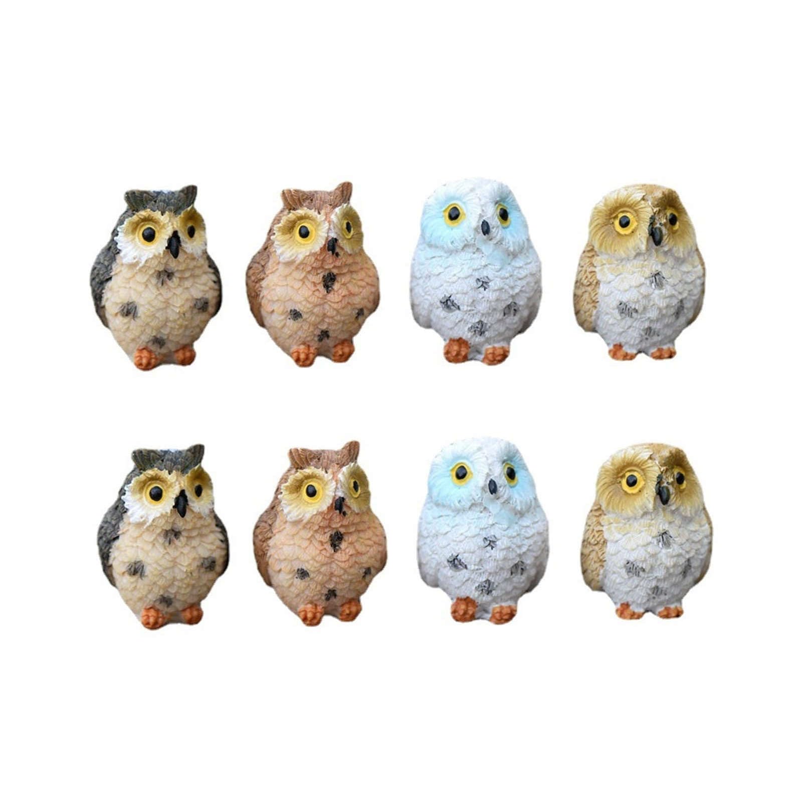 Amazon.com: JANOU 8Pcs Mini Owls Micro Landscape Miniature Owl ...