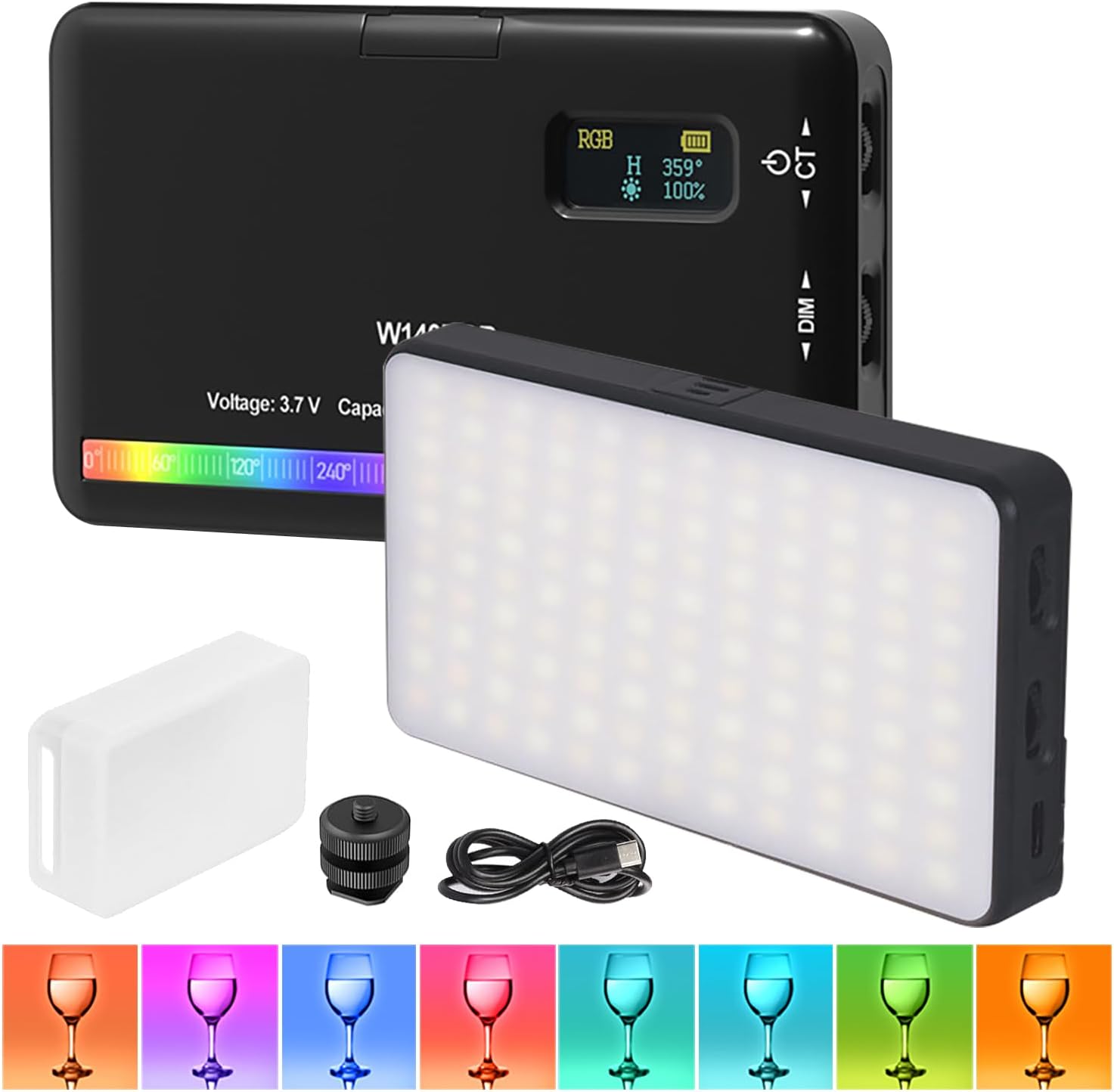 Vl140 RGB LED Luz, Iluminación para Video, 360 a Todo Color con 20 ...
