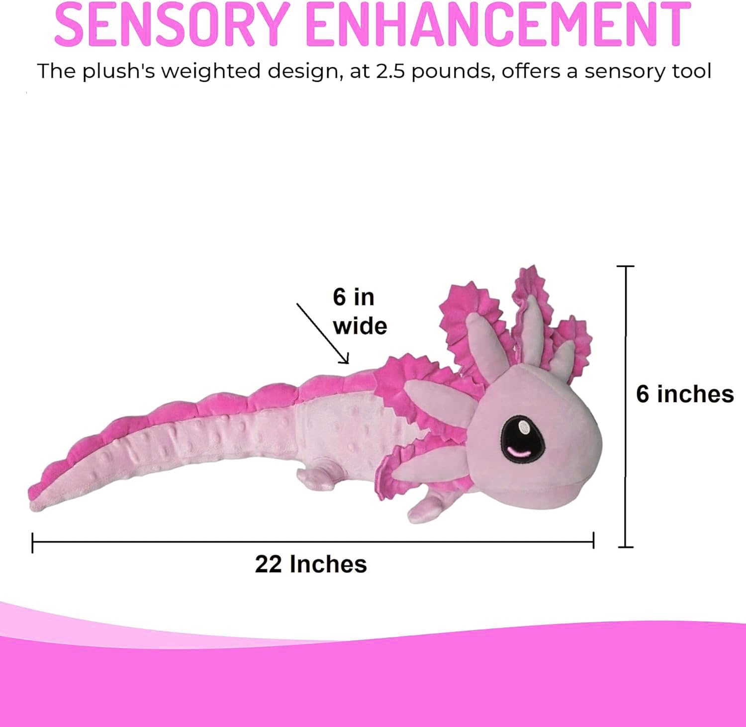 Snapklik.com : SENSORY4U Weighted Axolotl Plush - 22" Long