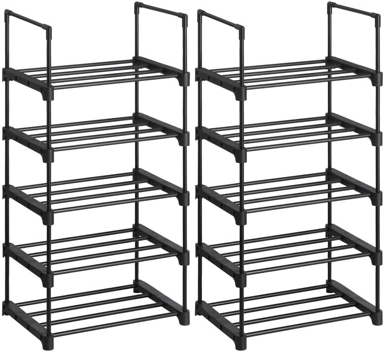 SONGMICS Shoe Rack, 3 Tier Shoe Organizer, Metal Shoe Storage Shelf for ...