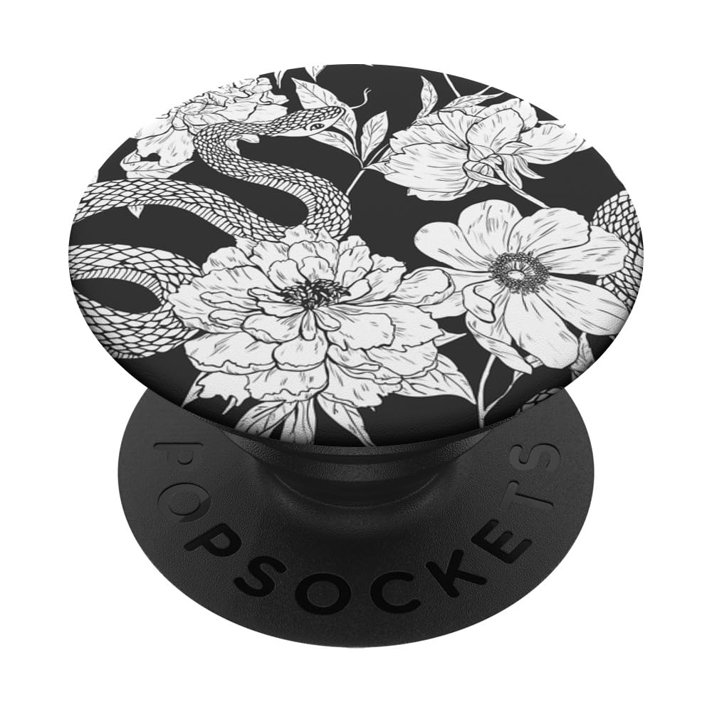 Amazon.com: Black and White Floral Snake Design Pop Socket PopSockets ...